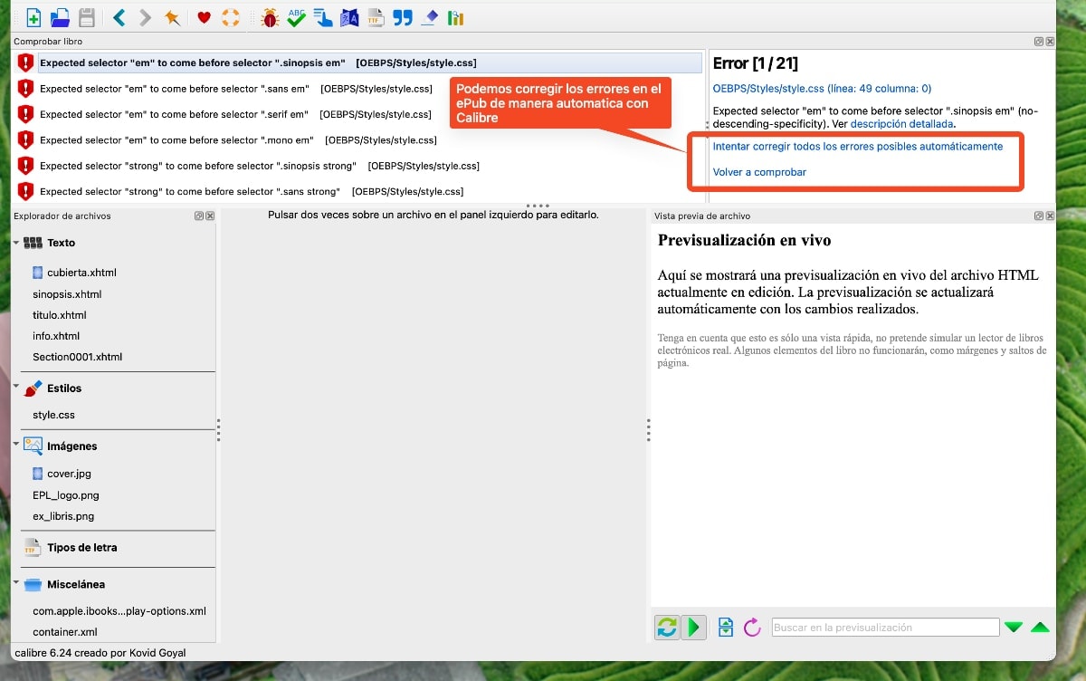 Cómo reparar los errores de un archivo ePub