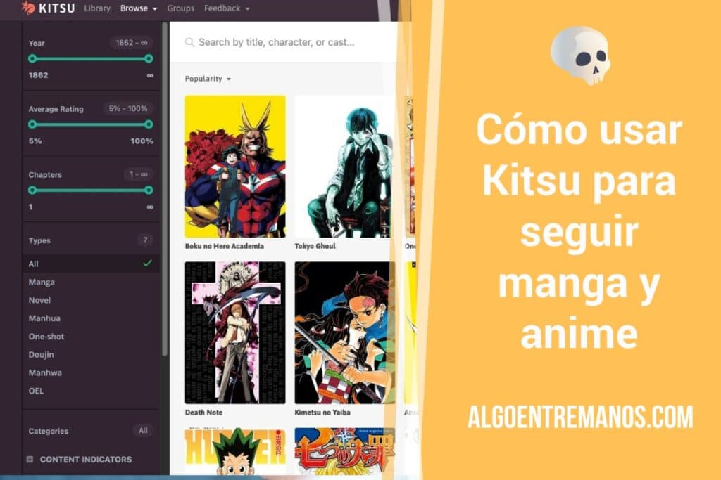 Cómo usar Kitsu para seguir manga y anime