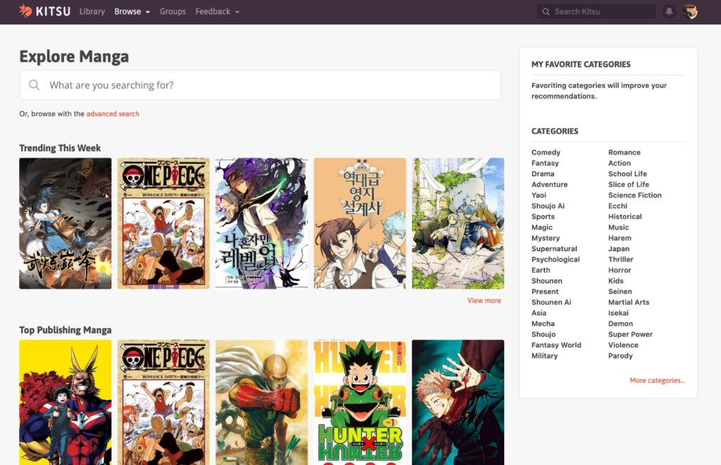 Cómo usar Kitsu para seguir manga y anime