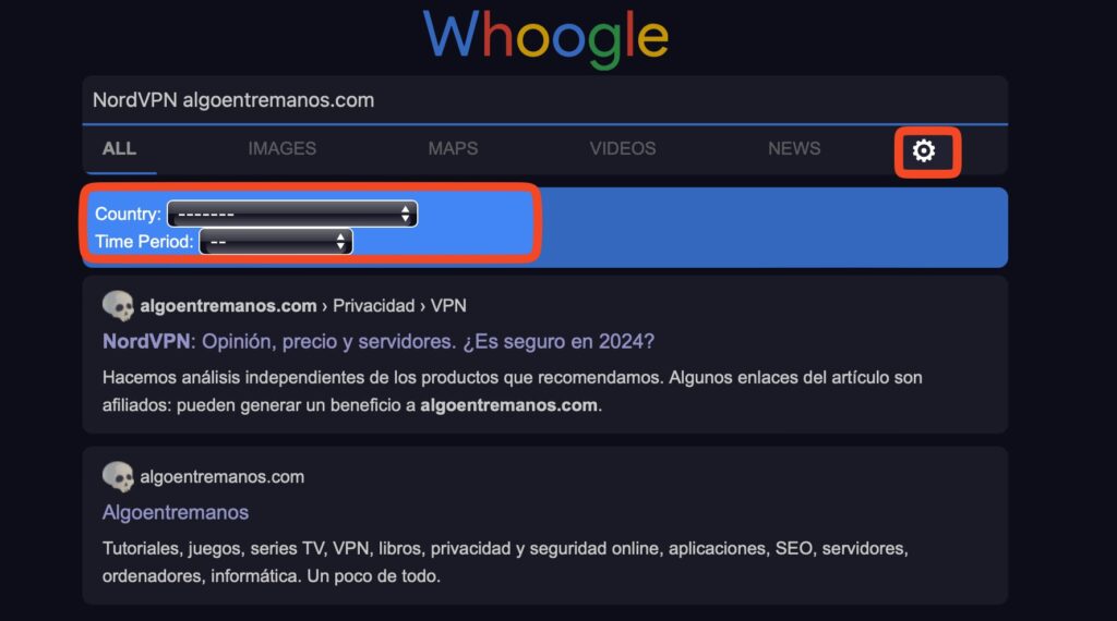 Cómo utilizar el buscador Whoogle de forma remota con NordVPN