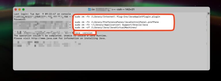 Cómo desactivar o desinstalar Java en mac