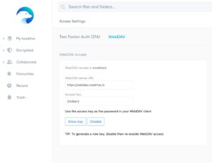 Cómo usar Rclone WebDAV con Icedrive