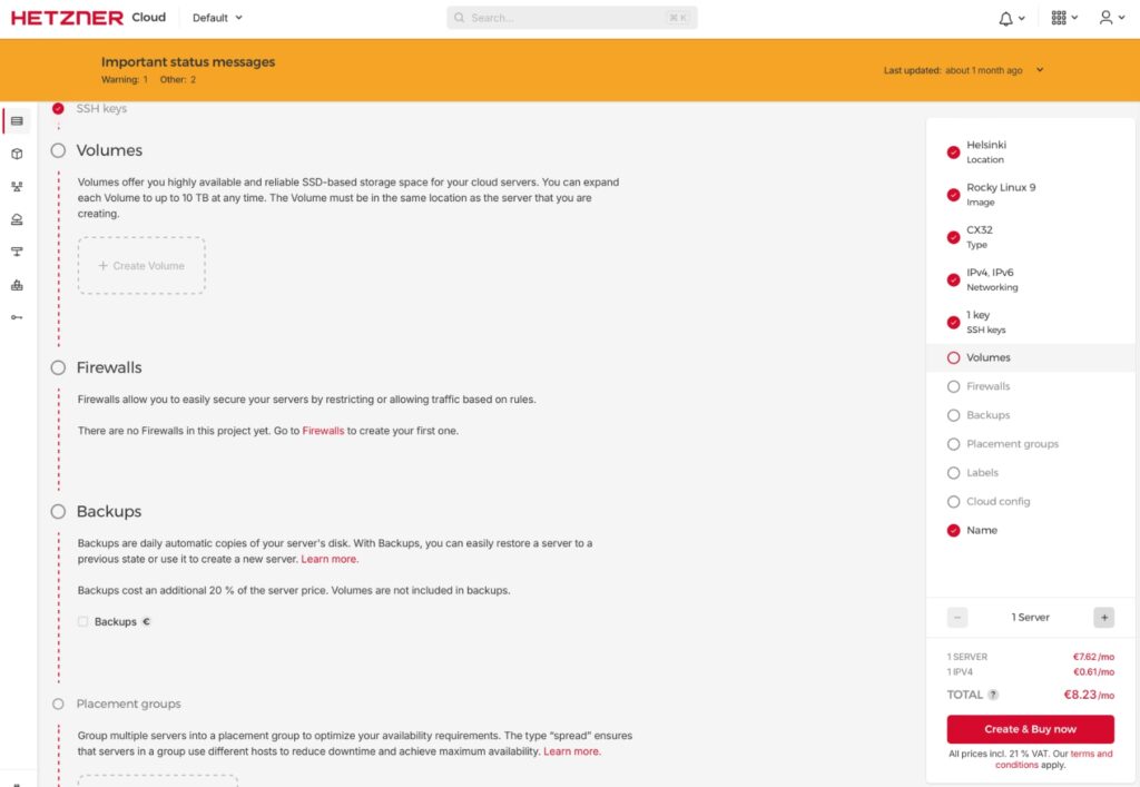Cómo crear un servidor VPS Cloud en Hetzner