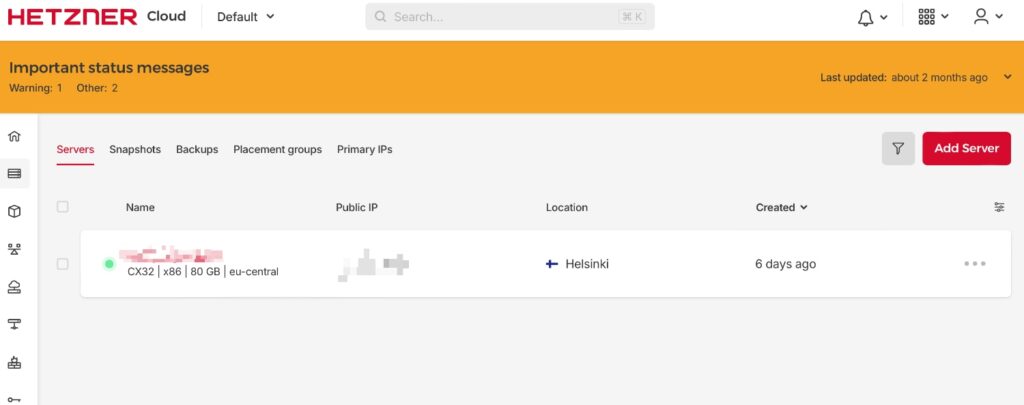 Cómo crear un servidor VPS Cloud en Hetzner