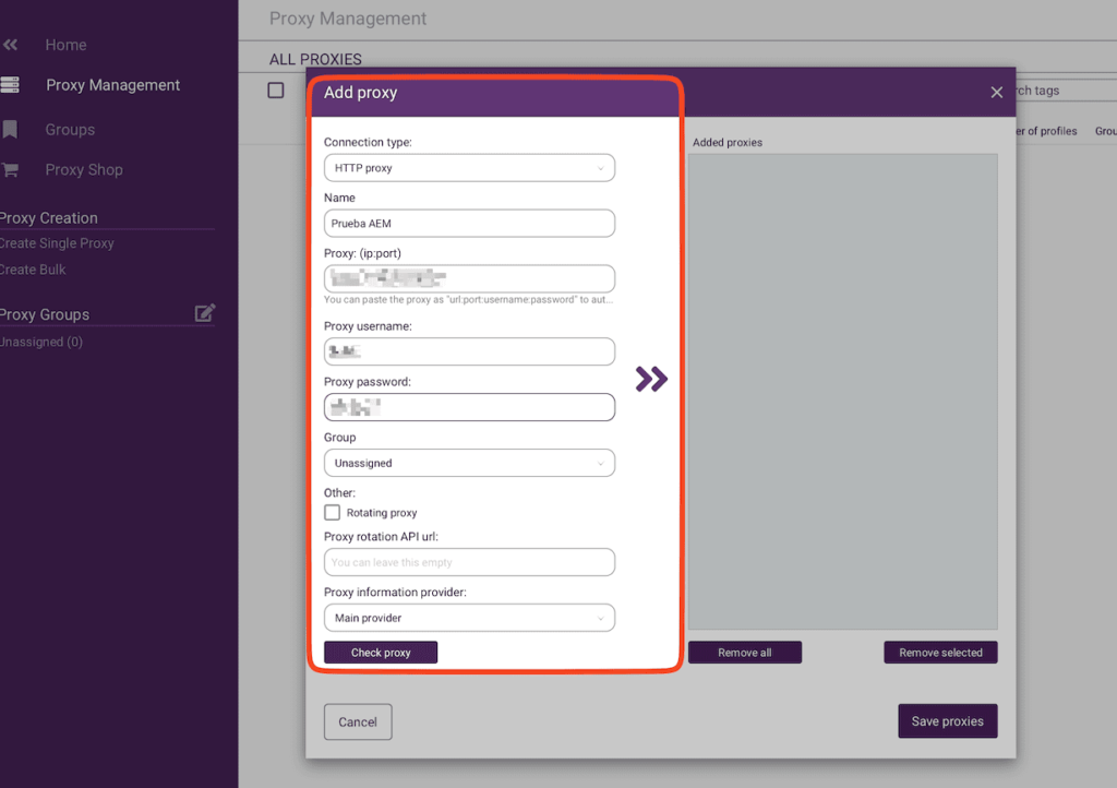 Cómo configurar tu proxy privado en Incogniton
