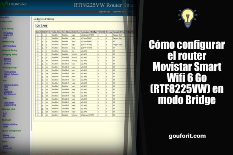 Cómo configurar el router Movistar Smart Wifi 6 Go (RTF8225VW) en modo