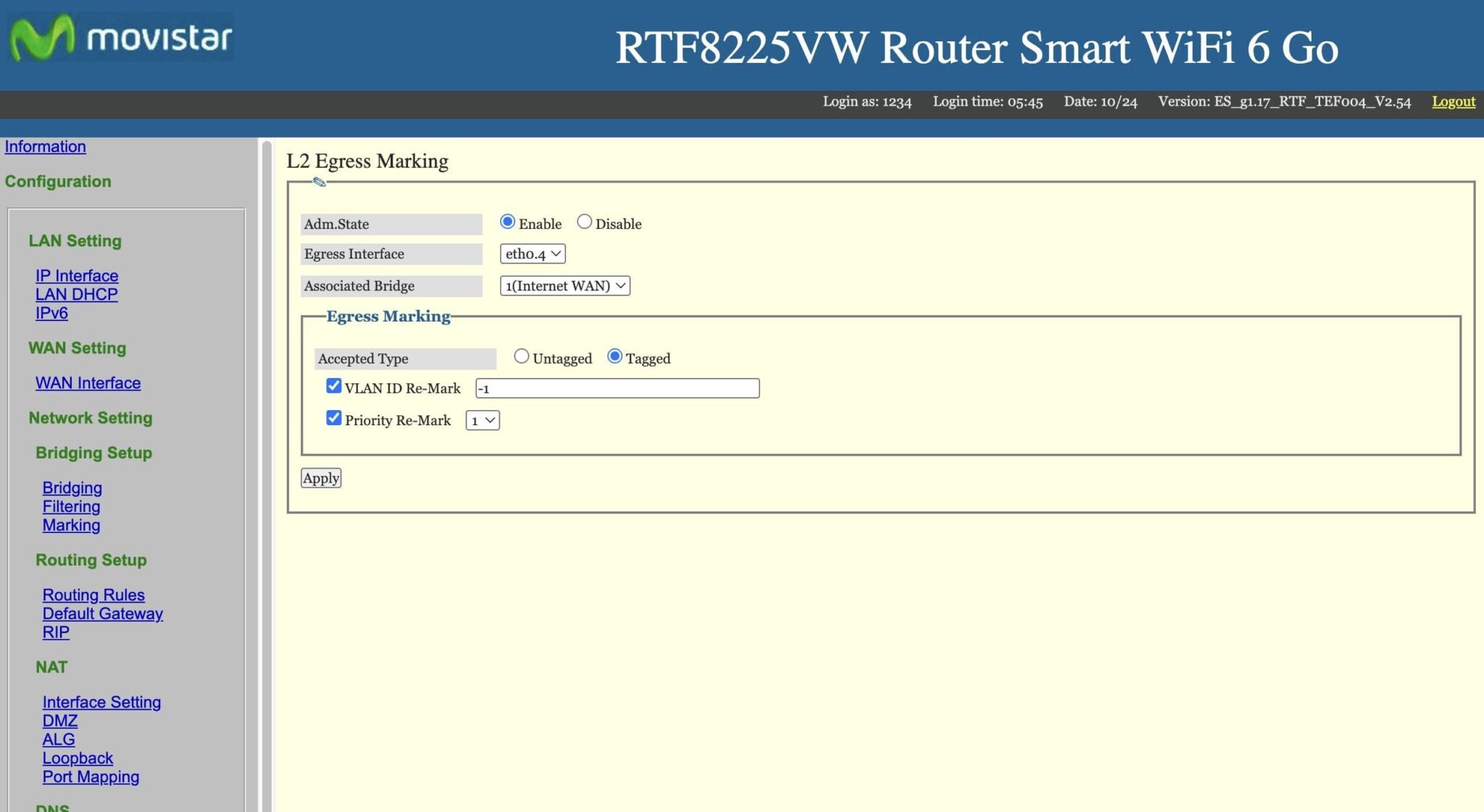 Cómo configurar el router Movistar Smart Wifi 6 Go (RTF8225VW) en modo